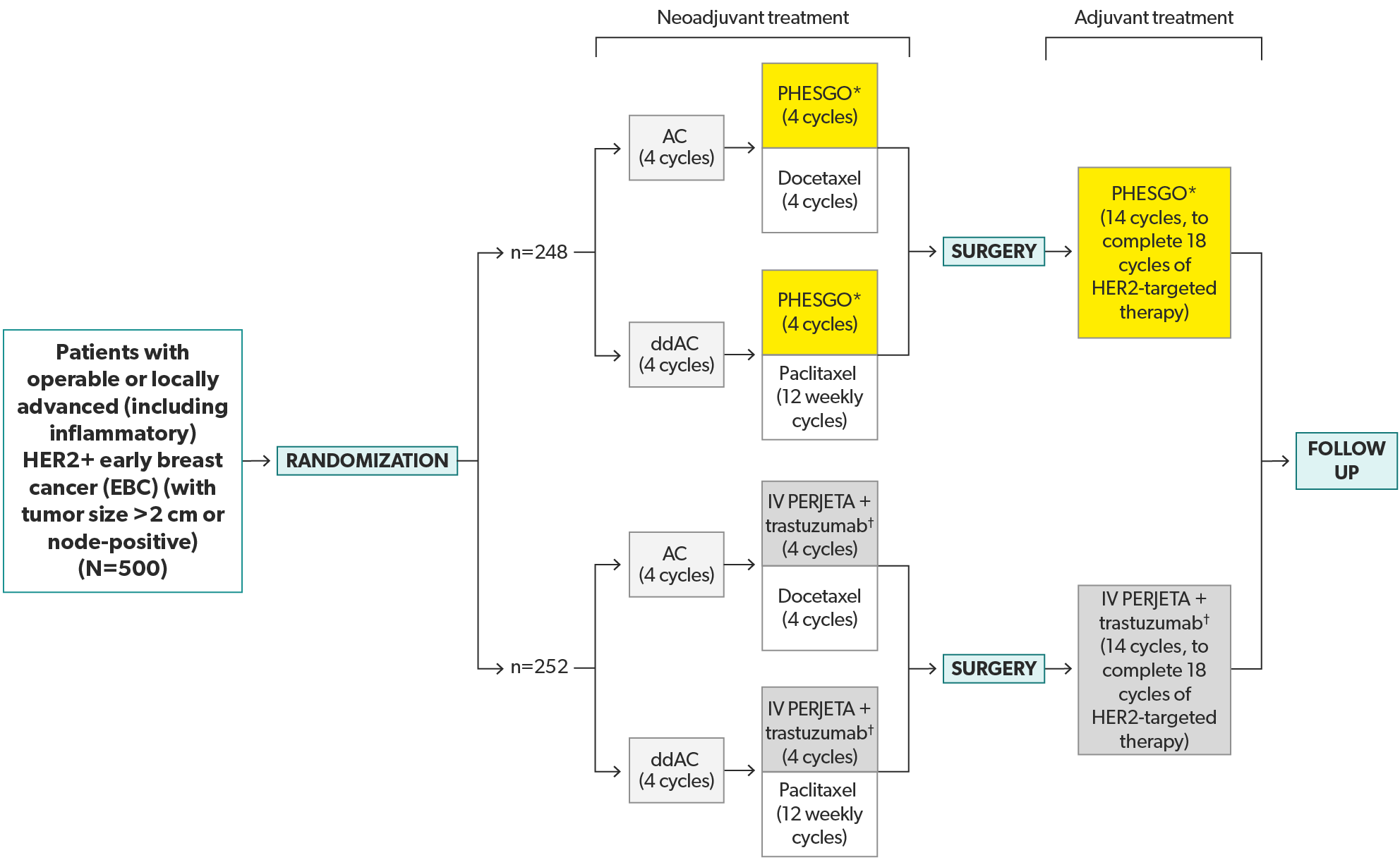 Clinical Trial Data for PHESGO® vs IV PERJETA® (pertuzumab) + trastuzumab